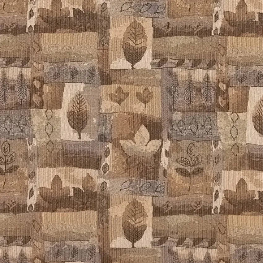 Sand Dune Beige and Brown Foliage Fade Resistant Upholstery Fabric by ...