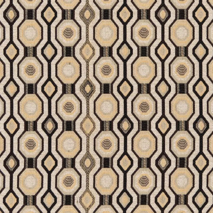 Iron Black Abstract Geometric Woven Patterns Upholstery Fabric by the ...