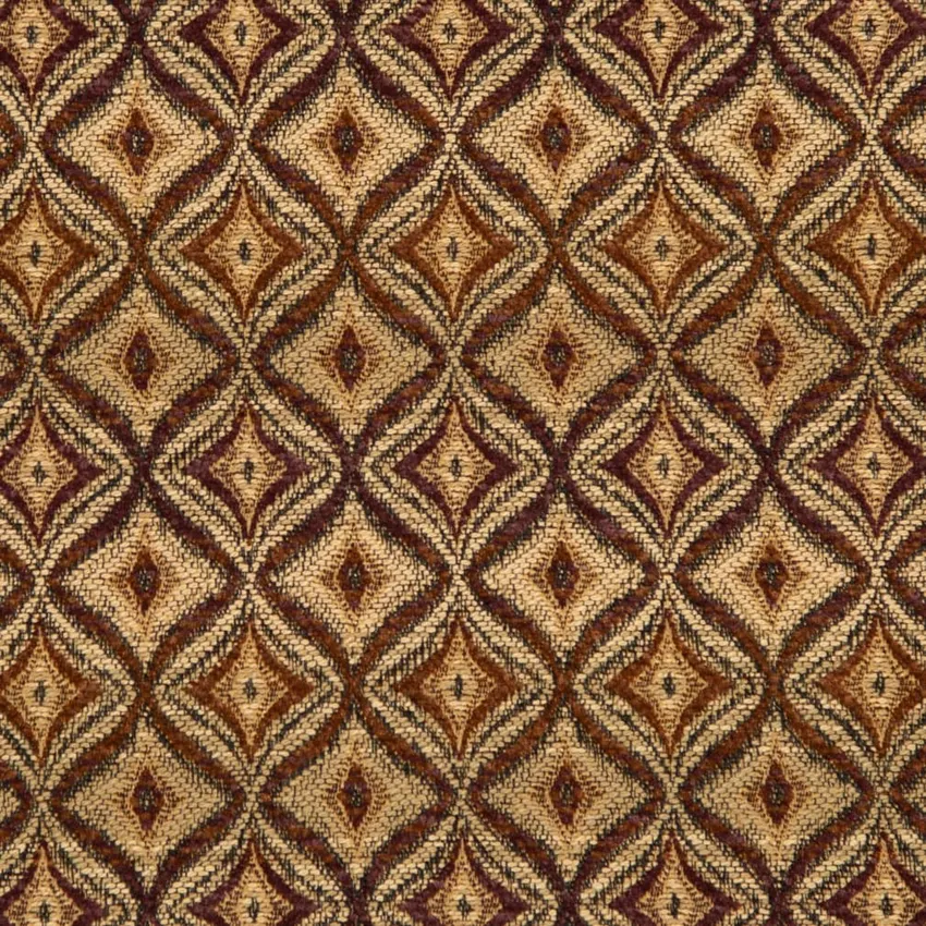Amber Red Burgundy Abstract Geometric Woven Patterns Upholstery Fabric ...